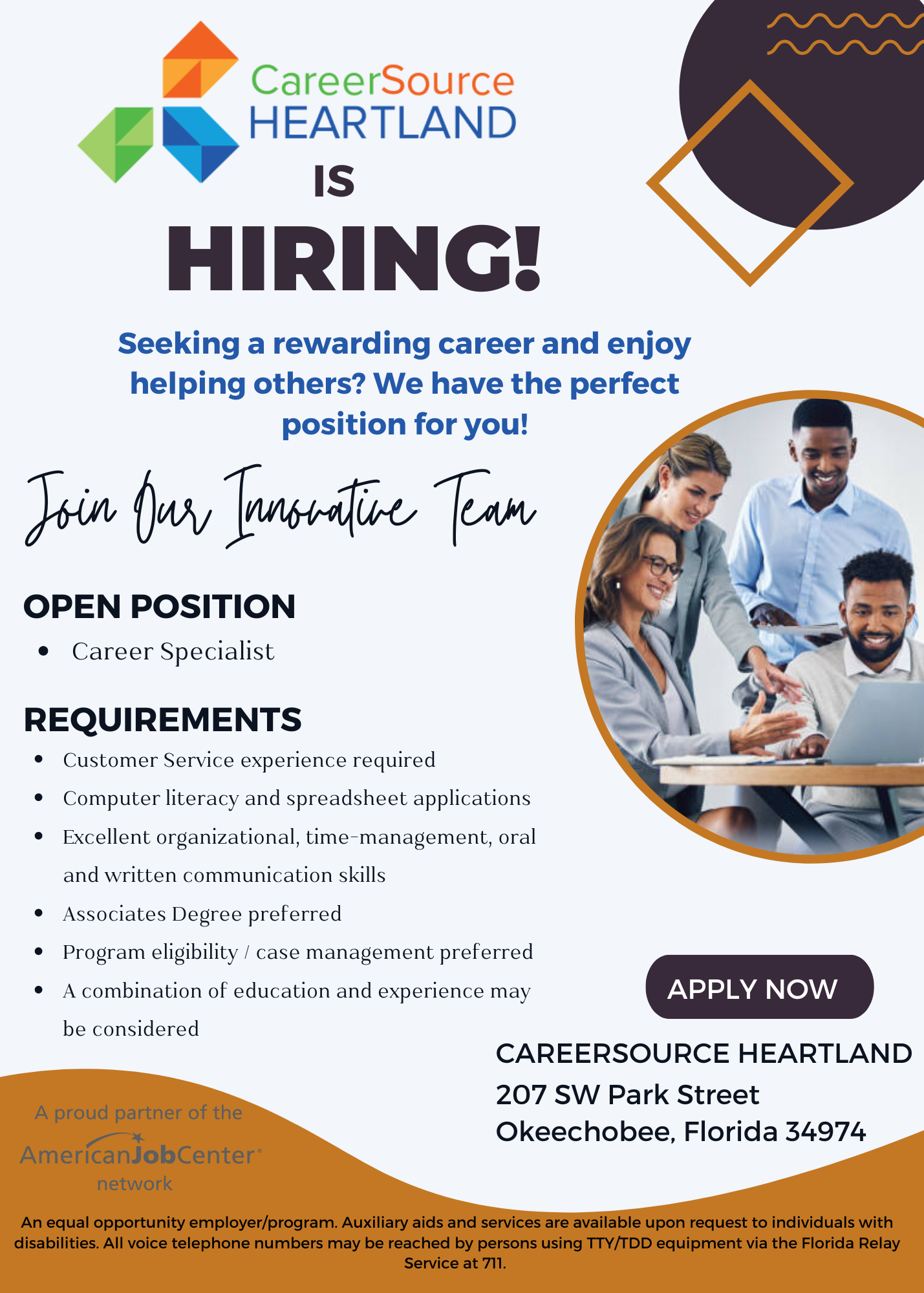 Job Vacancy: Career Specialist - CareerSource Heartland